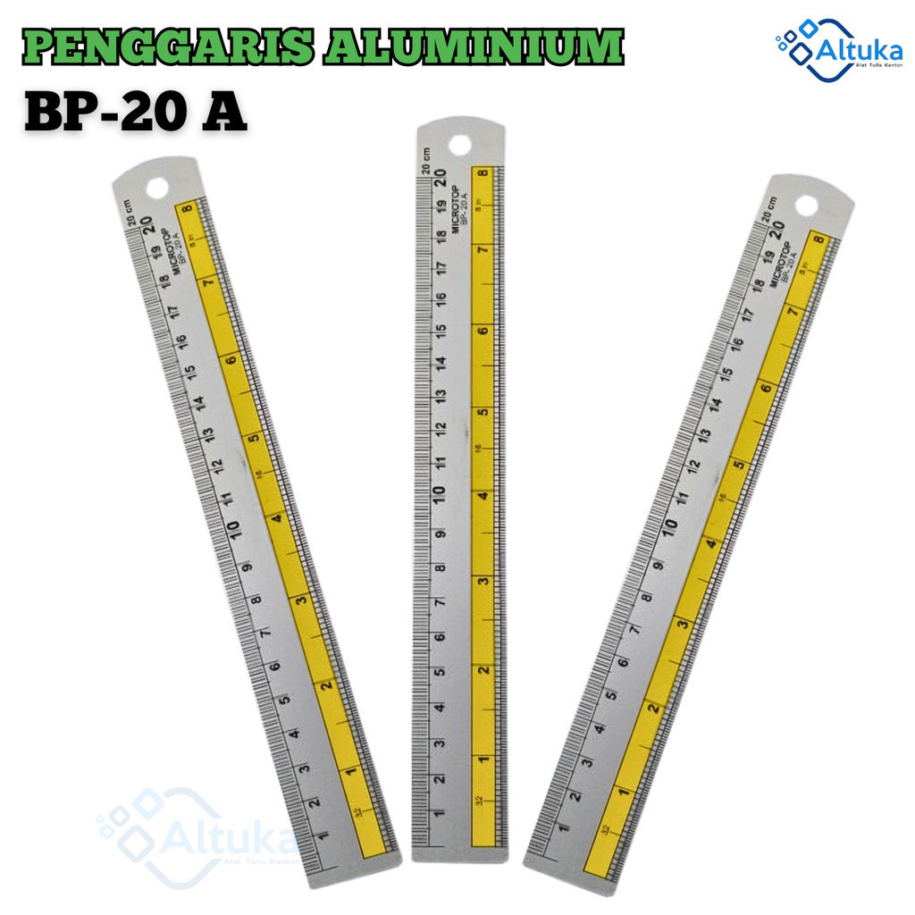 Jual Penggaris Besi Aluminium 20cm / Microtop Conversion Table ...