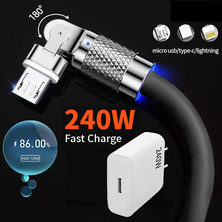 Jual Fast Charge 240W Type C Micro USB iOS Port Lightning 240W 1M ...
