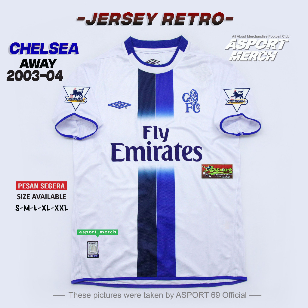 Jual JERSEY BOLA CHELSEA AWAY 2003 2004 JERSEY RETRO CHELSEA AWAY 03 04 ...