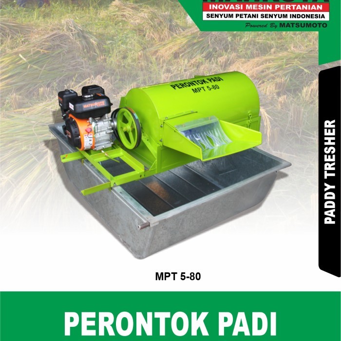 Jual Mesin Perontok Padi Mahkota MPT-580 Model Tray Nampan + Engine ...