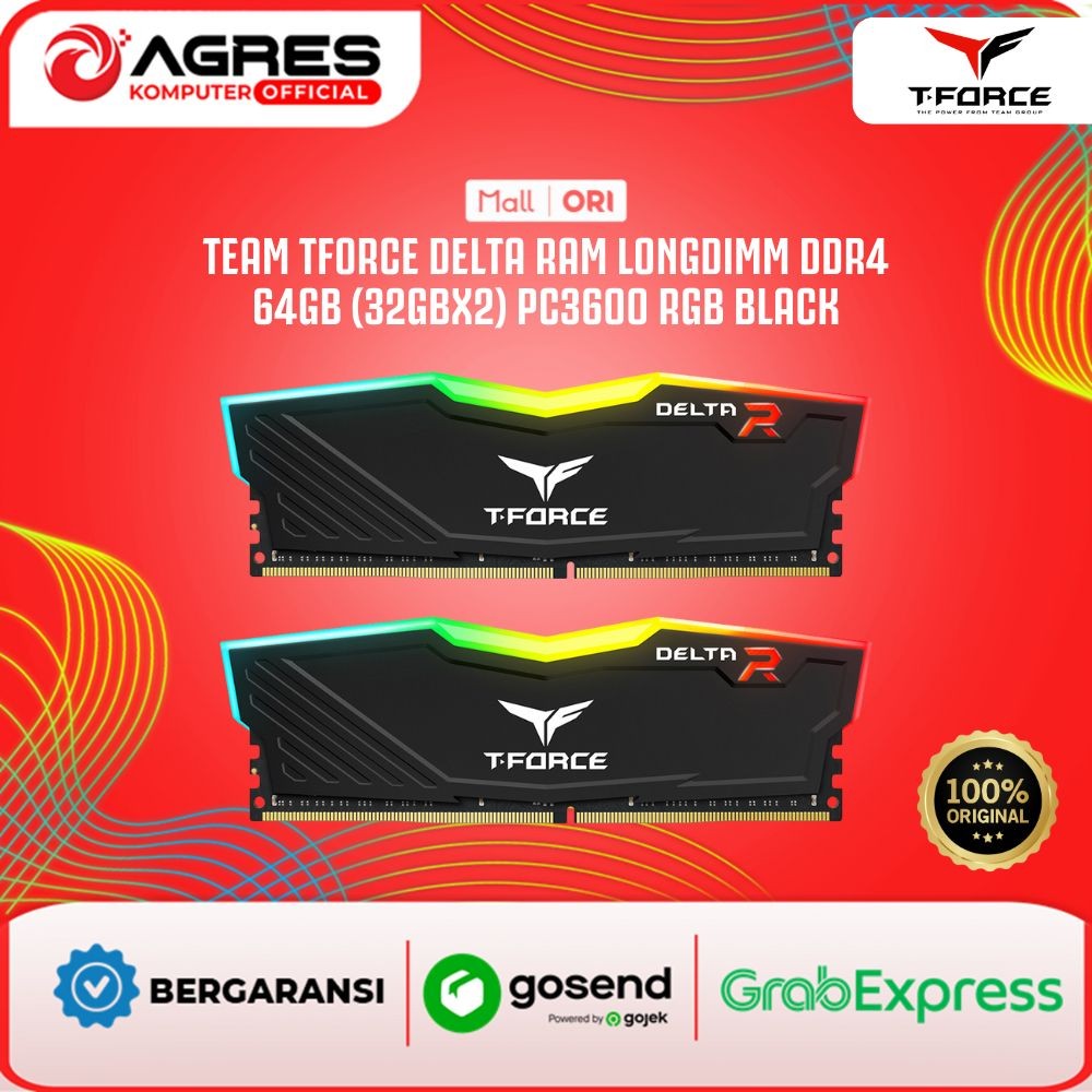 Jual TEAM T-FORCE DELTA RAM LONGDIMM DDR4 64GB (32GBX2) 3600MHZ RGB ...