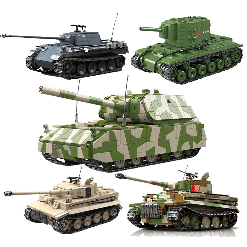 Jual WW2 Military Panzer Maus Panther Tiger Tank Building Blocks World ...