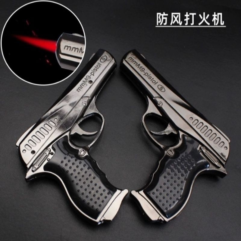 Jual Korek Api Pistol Bareta M9 Bahan Besi - mancis pistol m9 Gas Full ...