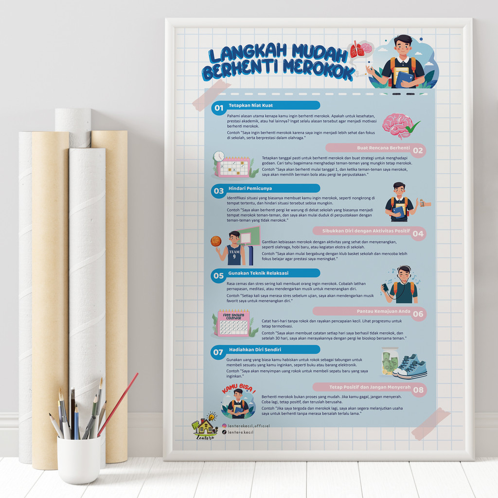 Jual Poster Edukasi BAHAYA ROKOK DAN VAPE SERTA LANGKAH UNTUK BERHENTI ...