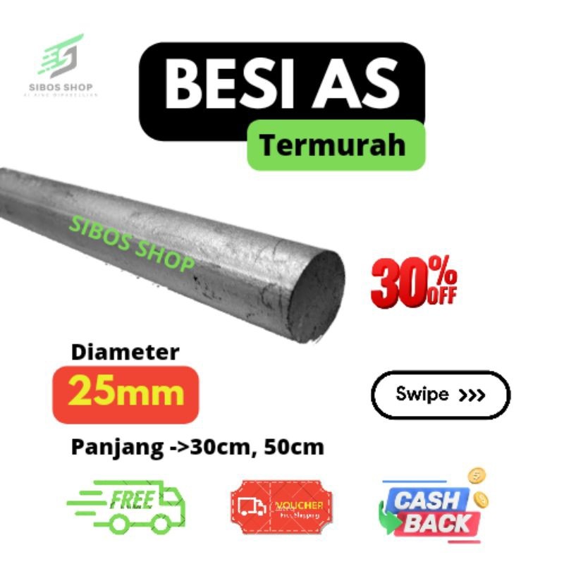 Jual Besi As Diameter 25mm panjang per 10cm | Round Bar Steel Bulat ...