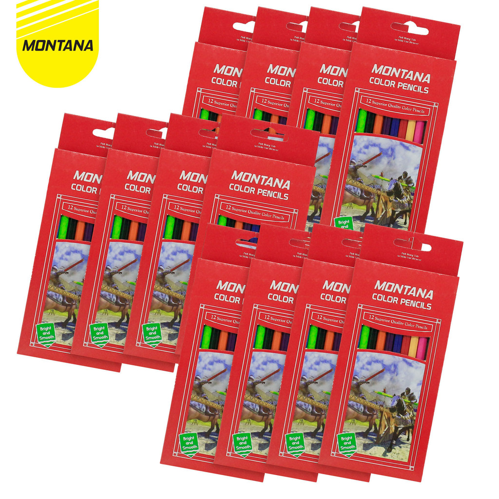 Jual MONTANA Pensil Warna 1 Gross 12 Color Pencils Bright and Smooth TH ...