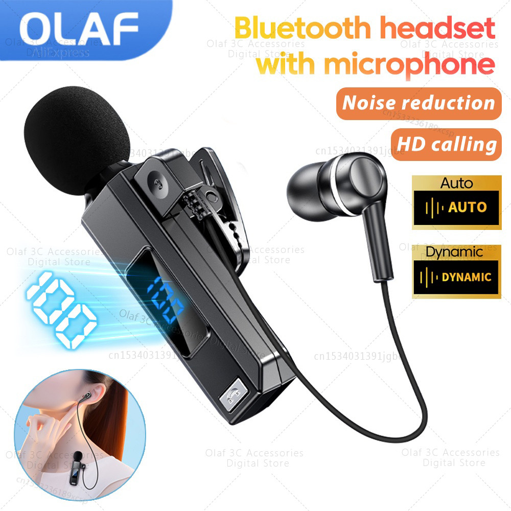 Jual V5.5 Collar-clip Headphones Bluetooth Wireless Earbuds With ...
