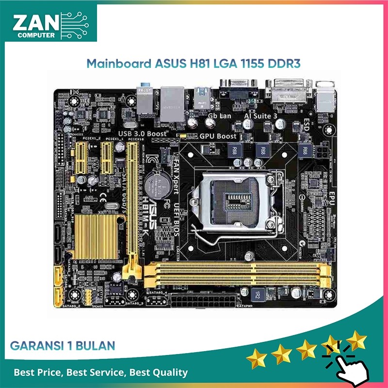 Jual Mainboard Intel Asus H81 LGA 1150 DDR3 Support Gen4 / Motherboard ...