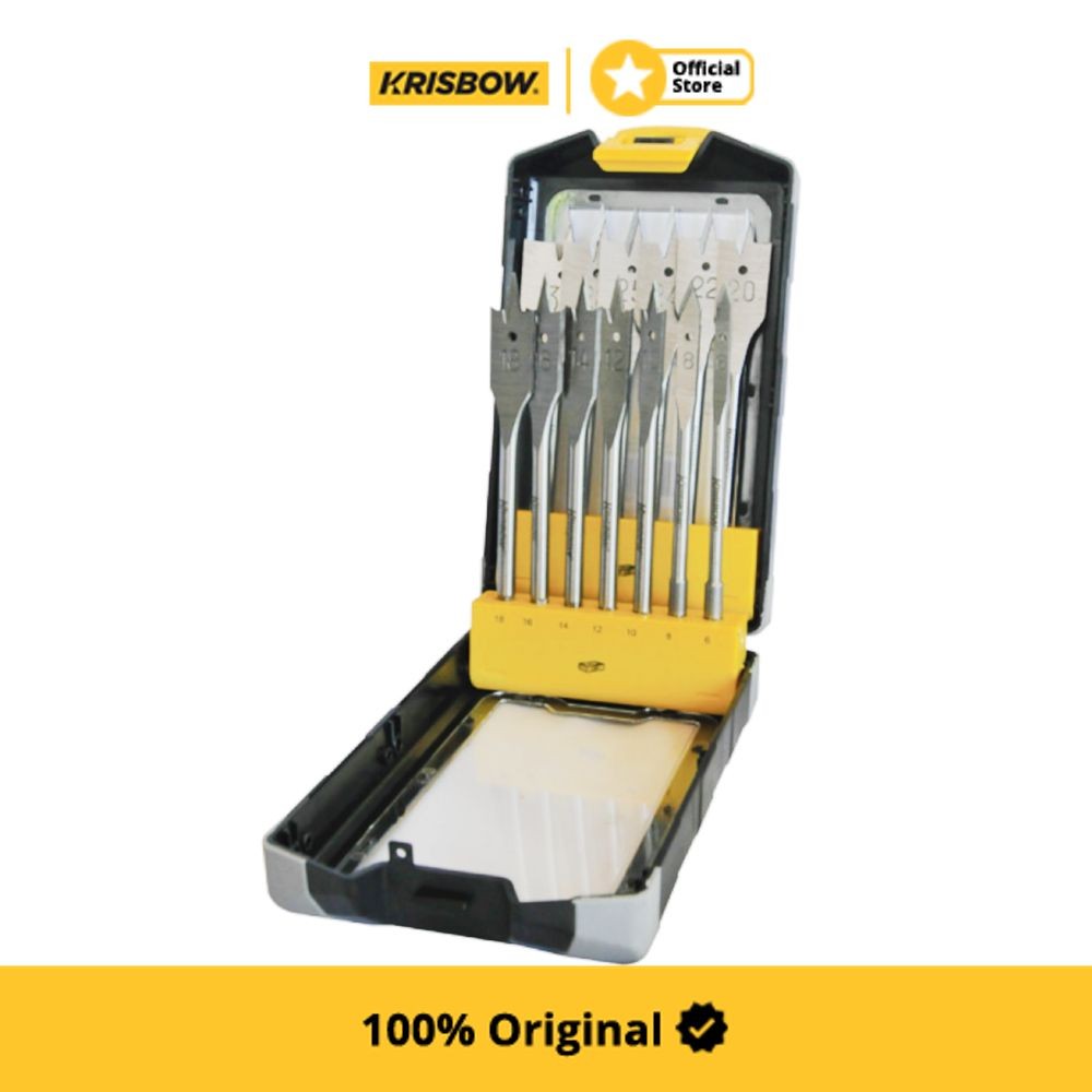 Jual Krisbow Drill Bits Set Mata Bor Kayu Flat 13 Pcs Irafd13 | Shopee ...