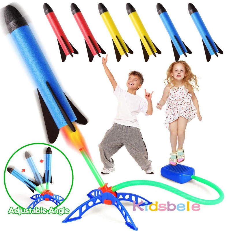 Jual Kid Air Rocket Foot Pump Launcher Toys Sport Game Jump Stomp ...