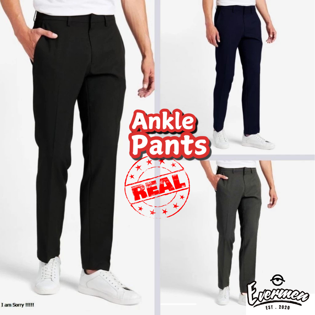 Jual Celana Ankle Pants Pria (formal, bahan, kantor, kain, kerja) panjang slimfit | Shopee Indonesia