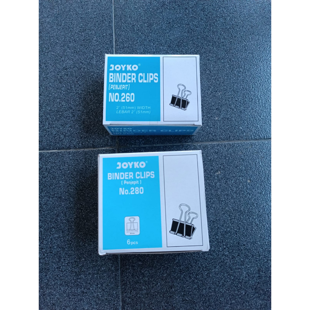 Jual BINDER CLIP PENJEPIT KERTAS HITAM BESAR MEREK JOYKO NO 260 280 1 ...