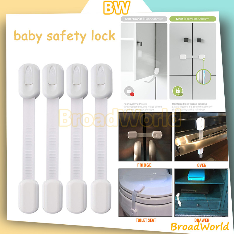 Jual baby safety lock/pengaman laci lemari safe lock /pengait pintu ...