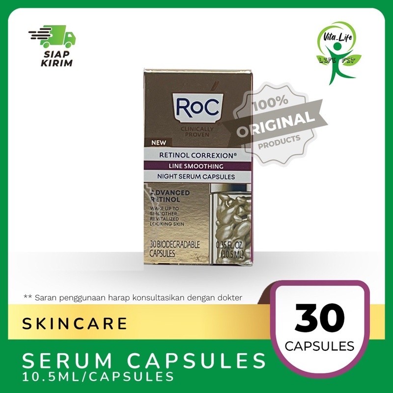 Jual RoC Retinol Correxion Night Serum Caps 30 Caps TSB | Shopee Indonesia
