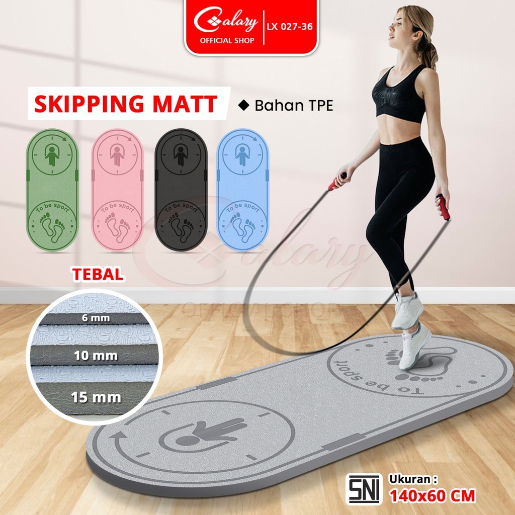 Jual 𝐂𝐀𝐋𝐀𝐑𝐘 Skipping Mat 6-10-15mm Matras Jump Rope Empuk Lompat Tali ...
