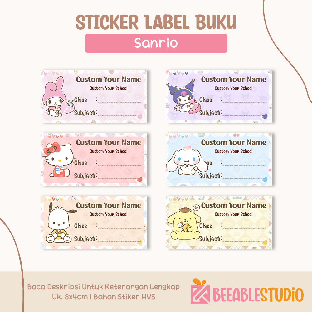 Jual [40pcs] Sticker Buku Sanrio Hello Kitty Kuromi My Melody ...