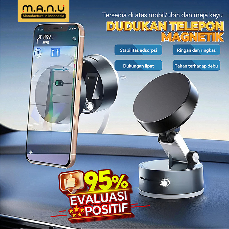 Jual Manu Magnetic HP Mobil Phone Holder ANTI JATUH Vacuum Suction ...