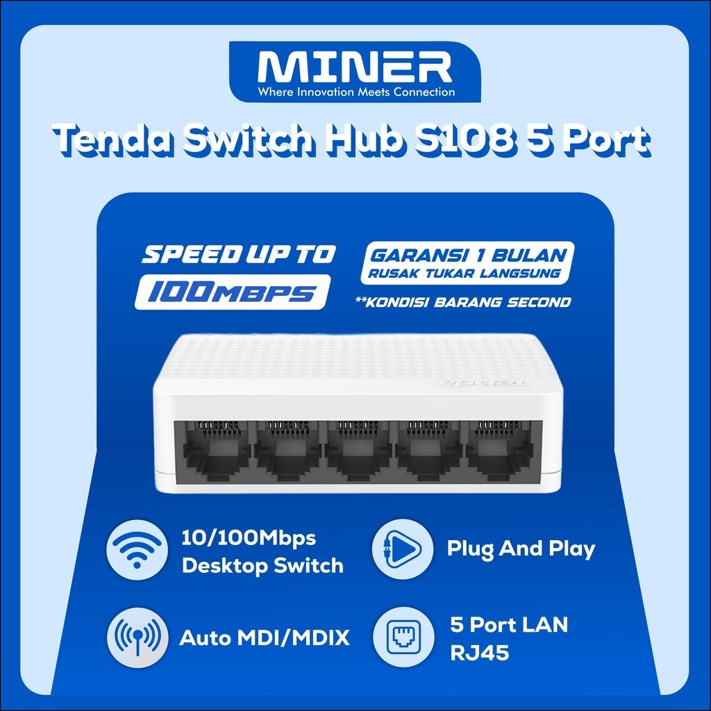Jual Tenda Switch Hub S105 5 Port 10/100Mbps Fast Ethernet | Shopee ...