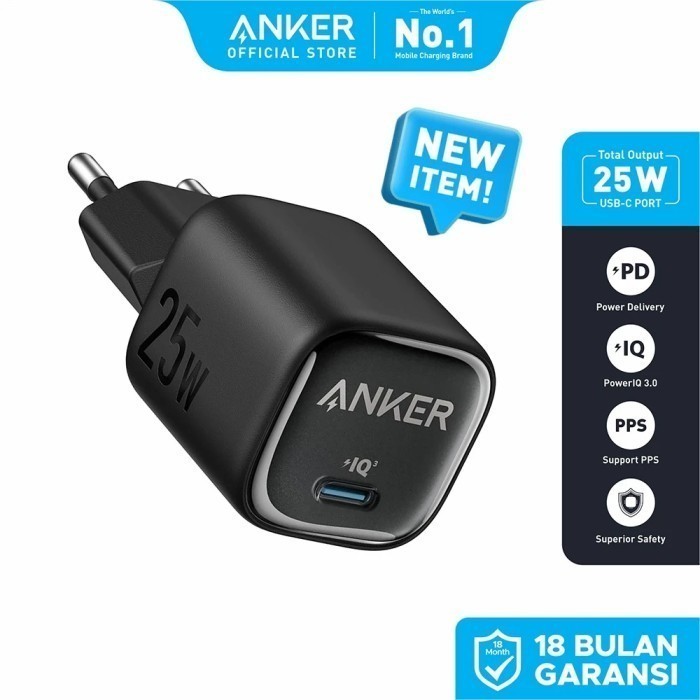 Jual Anker GaN Charger 25W USB Type C PD PPS 20W Fast Charging Samsung iPhone - A2656 | Shopee ...
