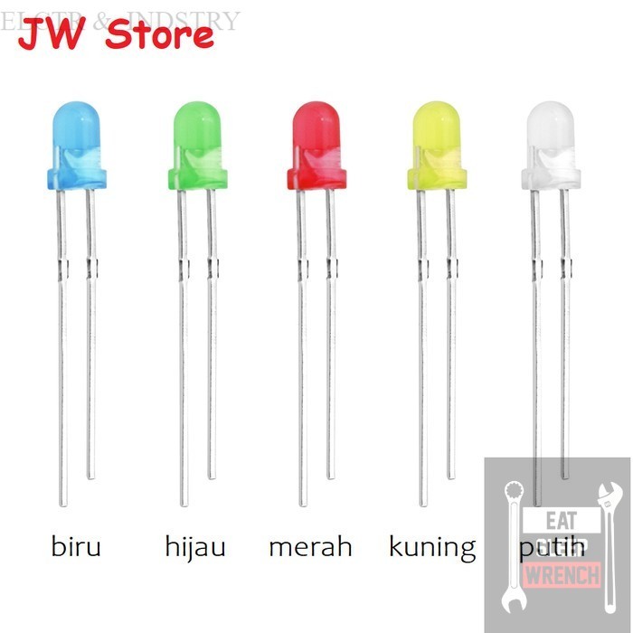 Jual Lampu LED 3mm Superbright Super Terang Biru Hijau Kuning Merah ...