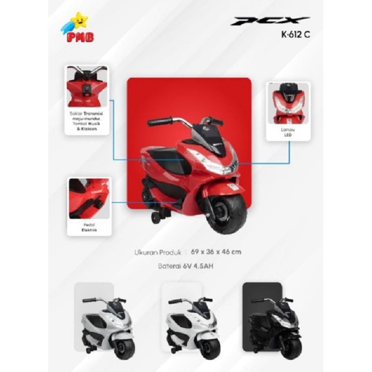 Jual MOTOR AKI ANAK PMB K-612C HONDA PCX MINI 6V-4,5AH | Shopee Indonesia