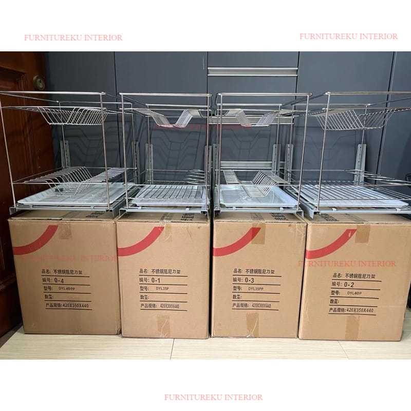 Jual Furniture rak piring rak botol kitchen set slow motion / rak ...