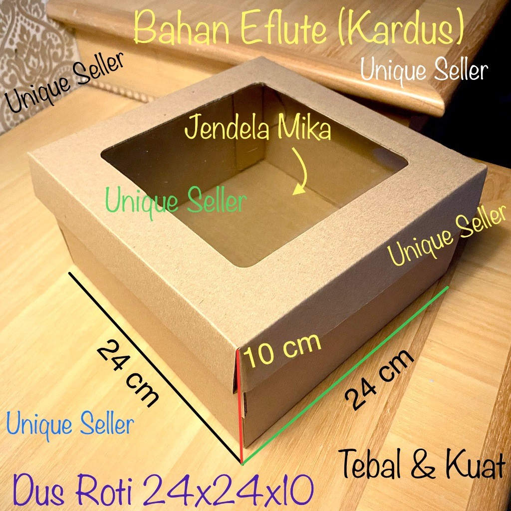 Jual Dus Kotak Box Hampers 24x24x10 EFLUTE WINDOW / Dus Kotak Box Nasi ...