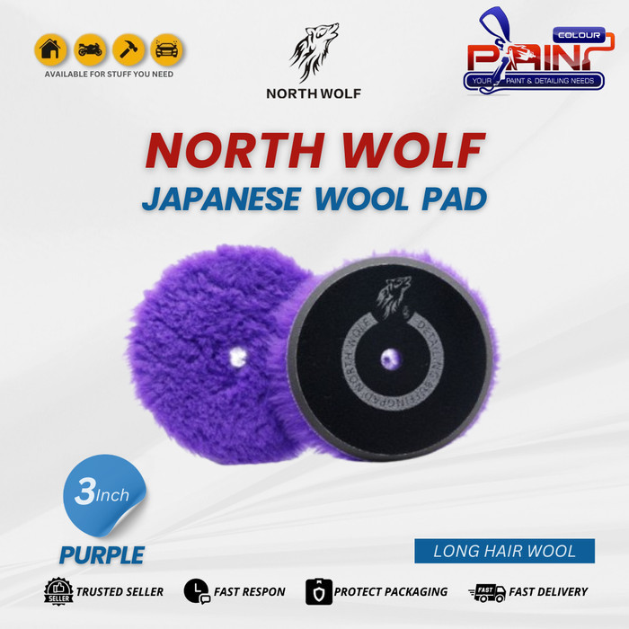 Jual NORTHWOLF Japanese Wool Pad 3 inch Purple Long Hair / North wolf ...