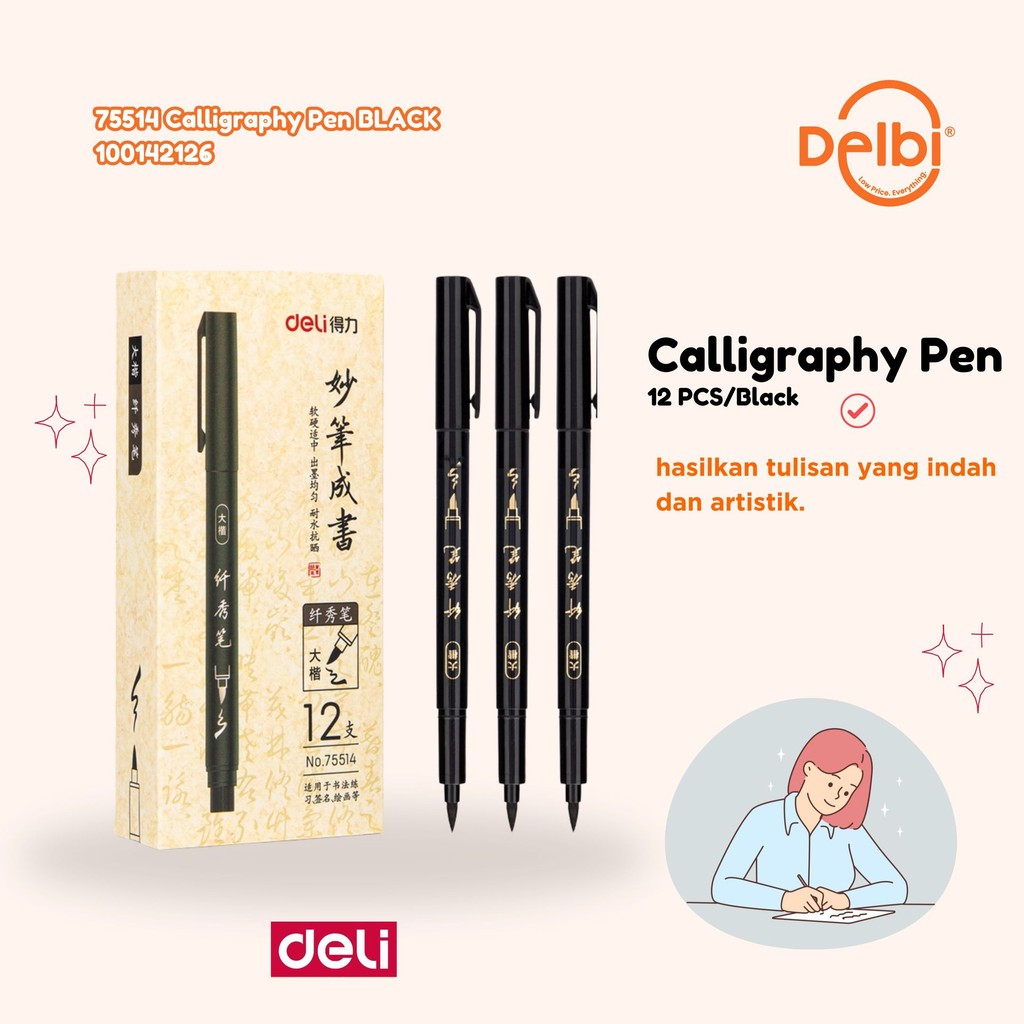 Jual Deli Calligraphy Pen / Pulpen Pena Kaligrafi Tebal dan Mudah ...