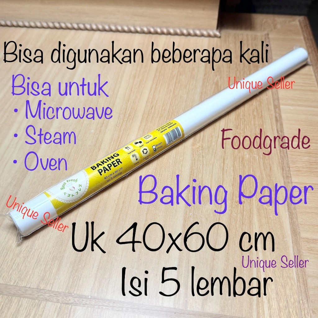 Jual [Isi5] Baking Paper 40x60 cm Putih Bestfresh Cheffy Anti Lengket ...