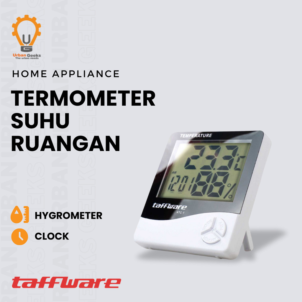 Jual Termometer Suhu Ruangan Humidity Hygrometer Clock Calendar ...