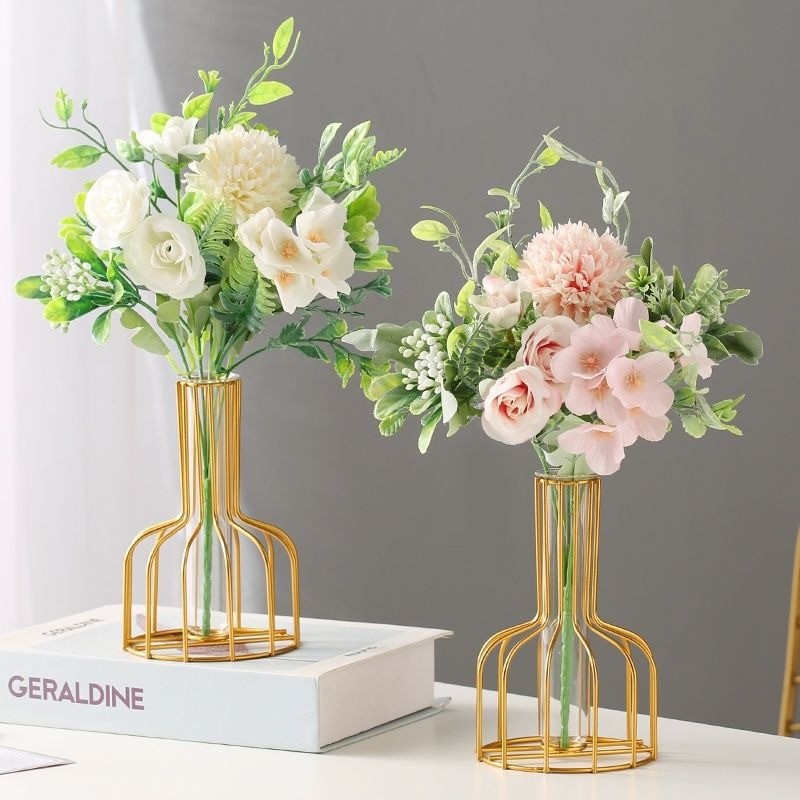 Jual Gold Flower Vase / Plastic Vases / Tanaman Vas Bunga Meja Kedai ...