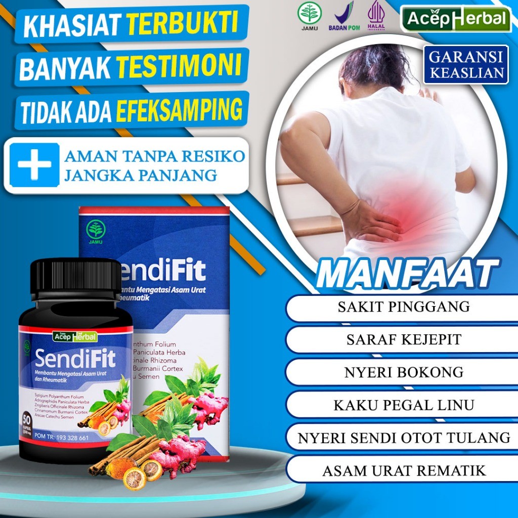 Jual Sendifit Original Obat Sakit Pinggang Saraf Kejepit Nyeri Sendi ...