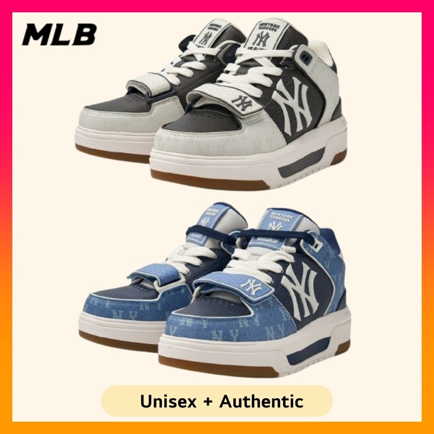 Jual MLB CHUNKY Liner Mid Denim Classic Monogram Unisex Shoes (2024New ...