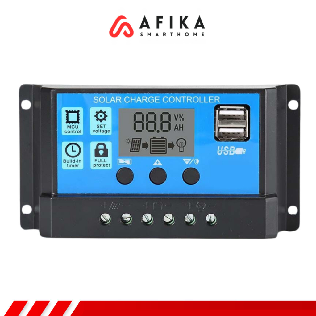 Jual Solar Charge Controller LCD LED Display Solar PWM 12V/24V | Shopee Indonesia