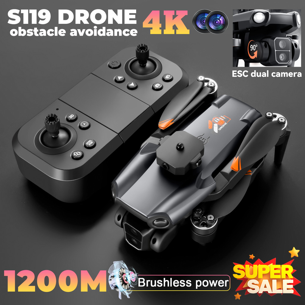 Jual S119 MAX Drone 8K HD Camera Wide Angle Optical Flow 360° Laser ...