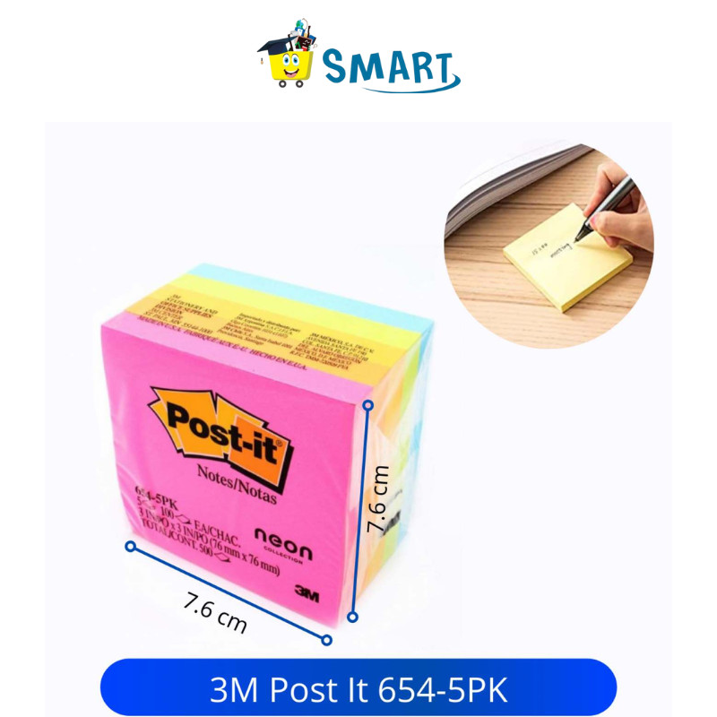 Jual 3M POST IT TYPE 654 5PK WARNA | Shopee Indonesia