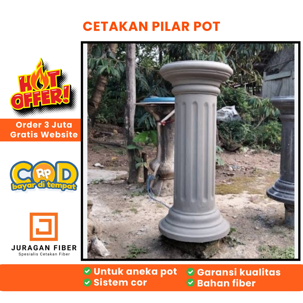 Jual Cetakan Pilar Bonsai Tinggi 70cm / Pilar Pot Bunga Semen / Pot ...
