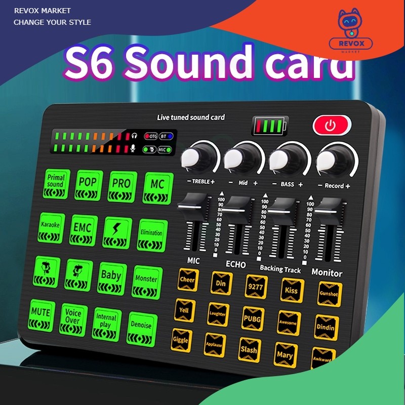 Jual Revox - Siborie S6 soundcard Mixer Bluetooth sound card Audio USB ...