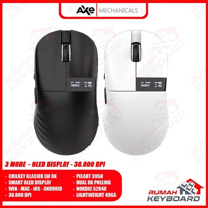 Jual CHILKEY - GLACIER LW - 8K - 3 Mode - OLED Display - PAW3950 - 30. ...