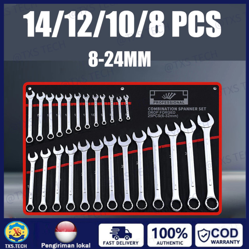 Jual 【Ready stock】14PCS Tool Superman Kunci Ring Pas set 8-24mm kunci ...