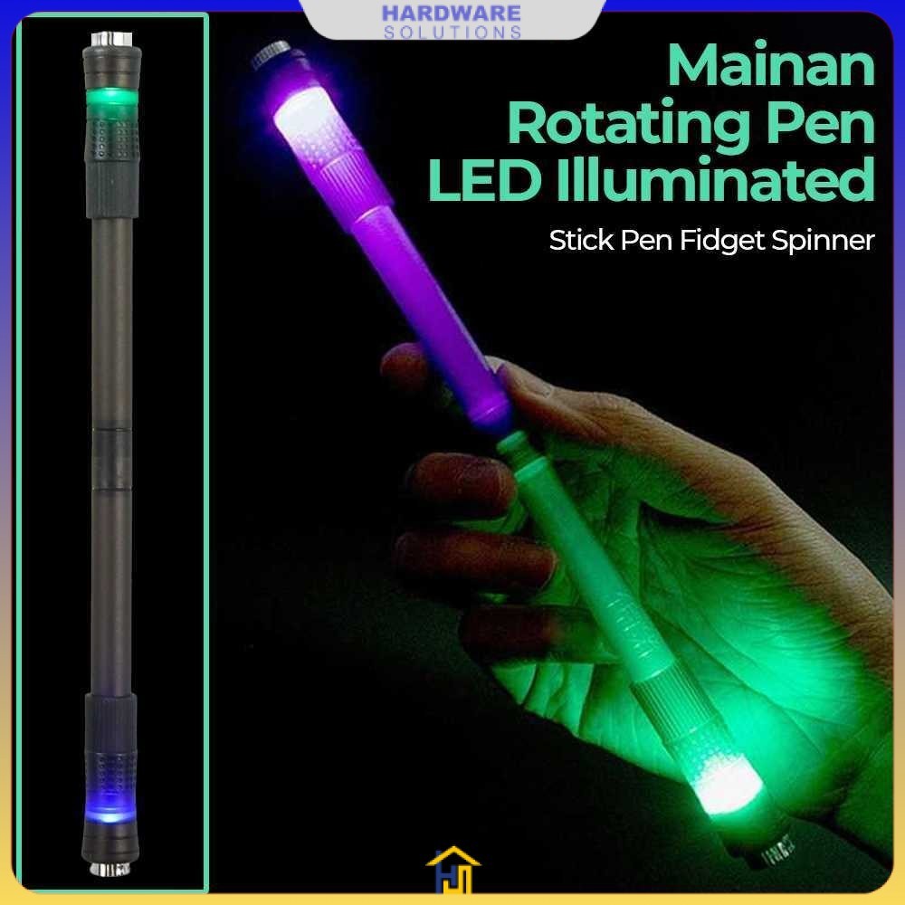 Jual Mainan Rotating Stick Pen Fidget Spinner LED Illuminated 22cm ...