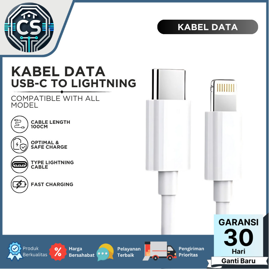 Jual Kabel Data Type C To Lightning 1m Fast Charging Compatible iPhone ...
