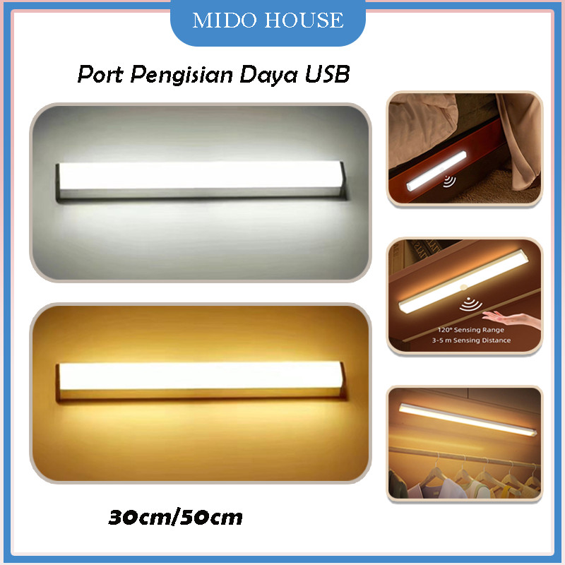 Jual 30/50CM Lampu Sensor Gerak Magnetic Motion Sensor Lampu Stick ...
