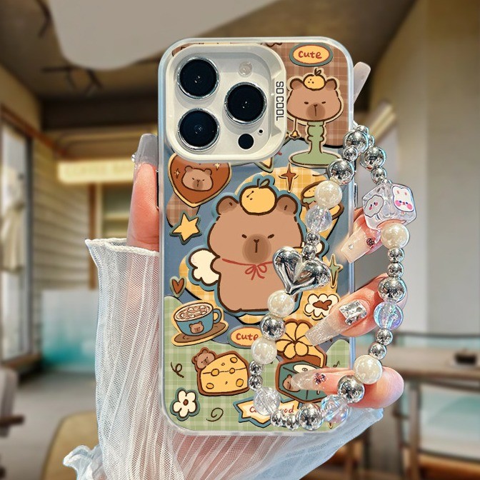 Jual [case+gelang] Soft silicone Case capybara iPhone PlusProMax XS SE3 ...