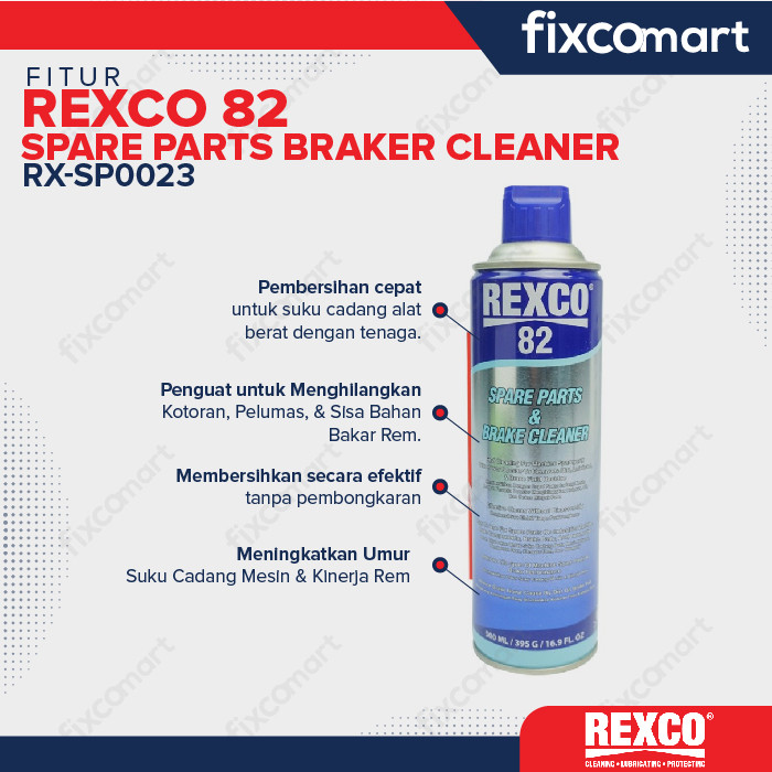 Jual REXCO 82 SPARE PART & BRAKE CLEANER 500 ML/ 395 G/ 16.9 FL OZ | Shopee Indonesia