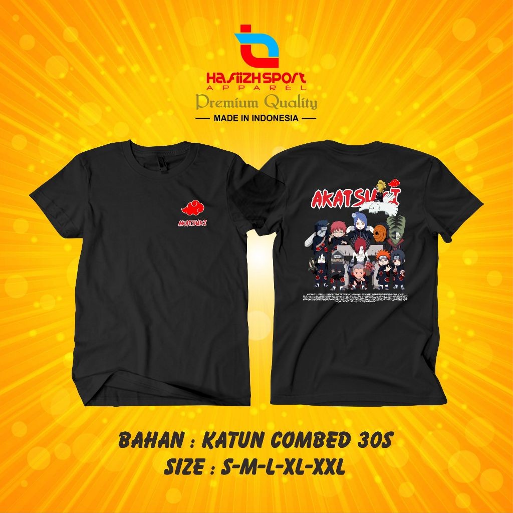 Jual KAOS BAJU ANIME NARUTO AKATSUKI TEAM BAHAN PREMIUM | Shopee Indonesia