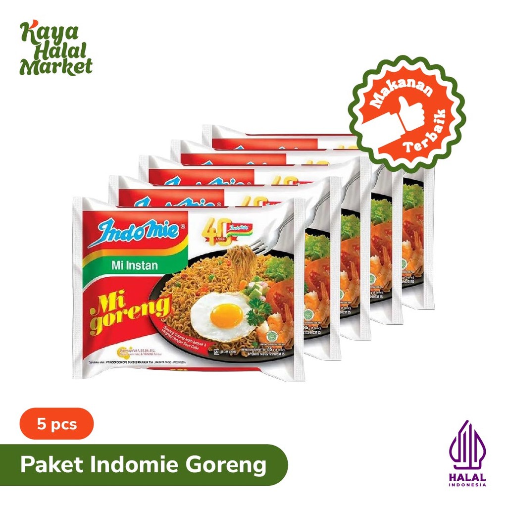 Jual Paket Indomie Mie Goreng 5pcs Mie Instan Kaya Halal Market ...