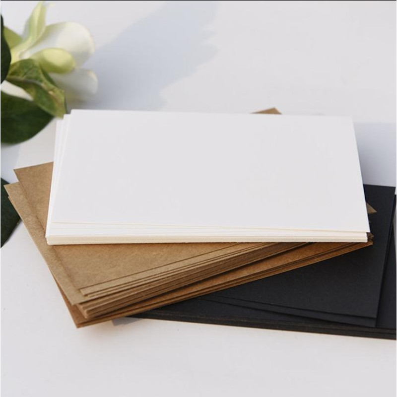 Jual (20 sheets/lot) DIY Blank Black and White Kraft Paper DIY Handmade Card Making Kraft Paper ...