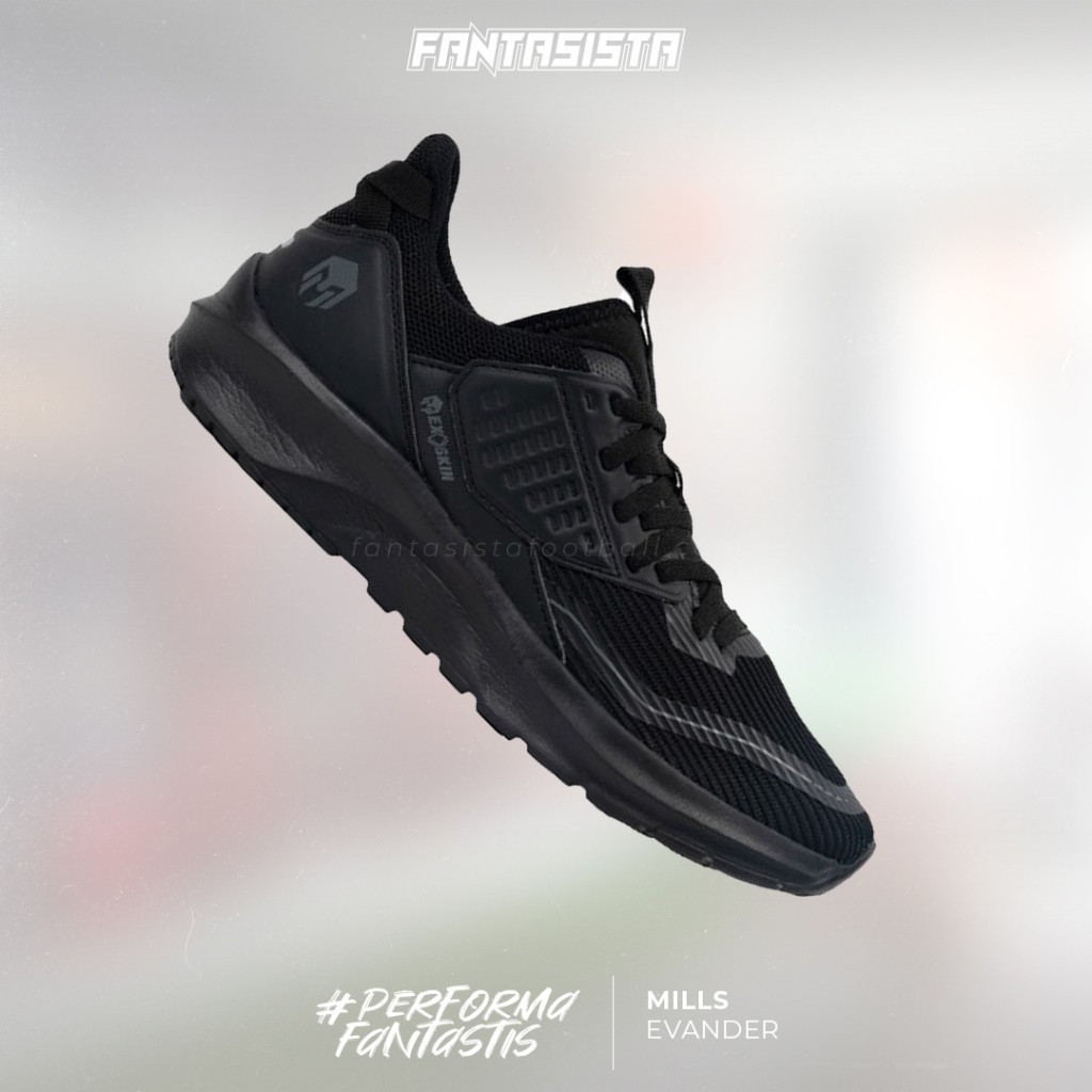 Jual Sepatu Running - MILLS - EVANDER - Black / Black 9700801 ...